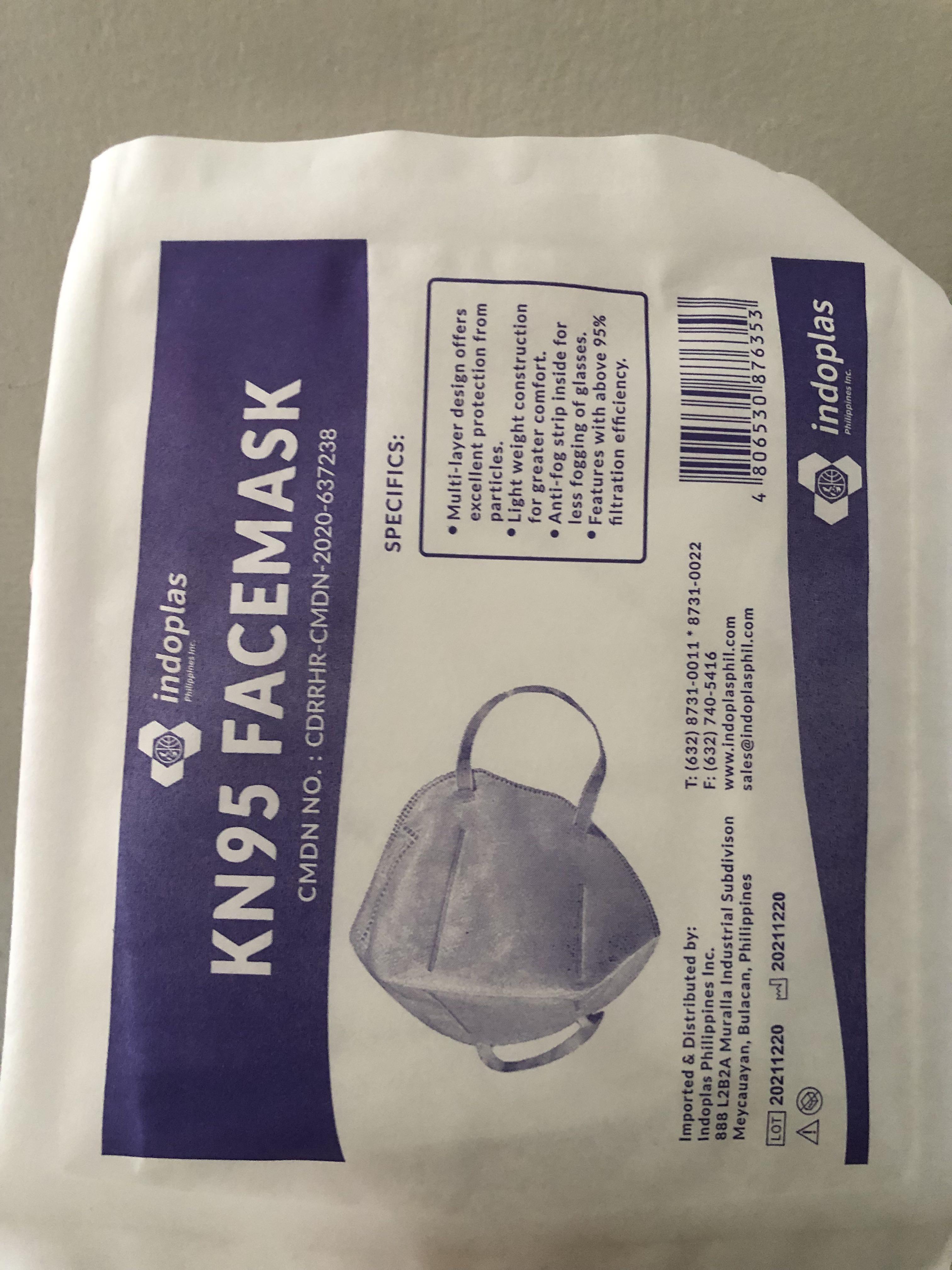 Indoplas KN95 Disposable Face Mask 50's, Health & Nutrition, Face Masks ...