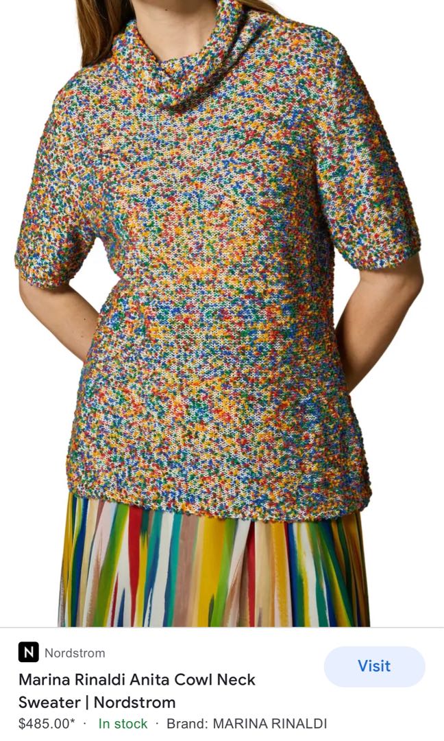 Maria Rinaldi cowl neck top black, Luxury, Apparel on Carousell