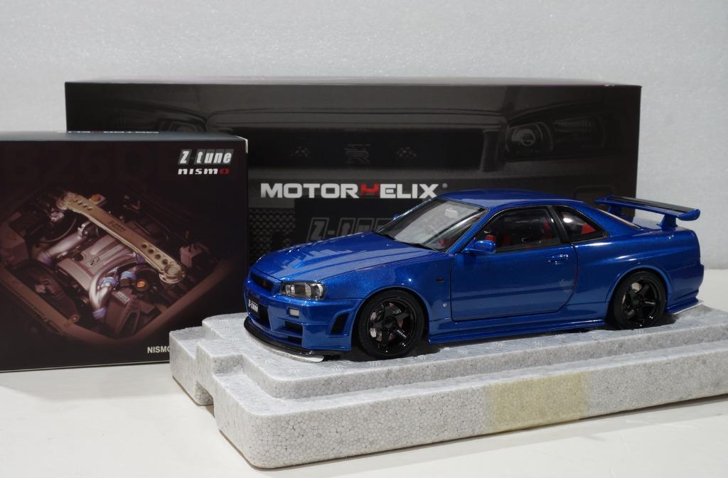 MotorHelix 1/18 Nissan Skyline R34 GT-R Nismo Z-tune Bayside Blue, Hobbies & Toys, Toys & Games ...