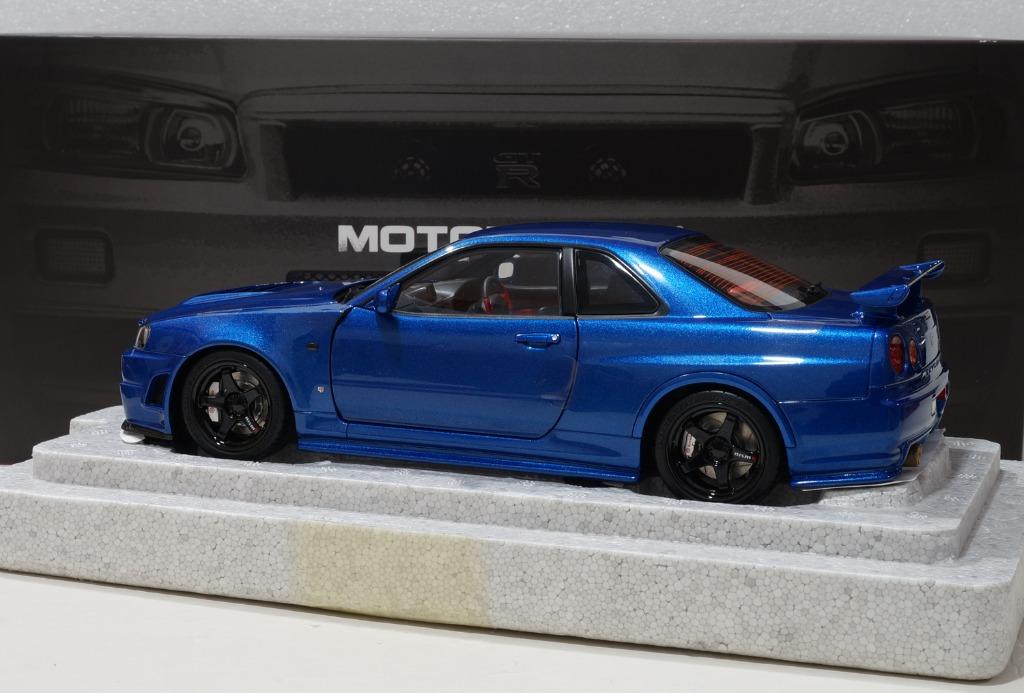 MotorHelix 1/18 Nissan Skyline R34 GT-R Nismo Z-tune Bayside Blue, Hobbies & Toys, Toys & Games ...