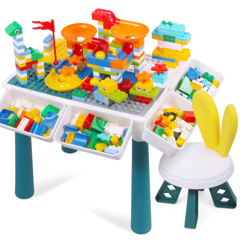 Multipurpose Children Kids Building Block Toy Table Chair Study Desk ...