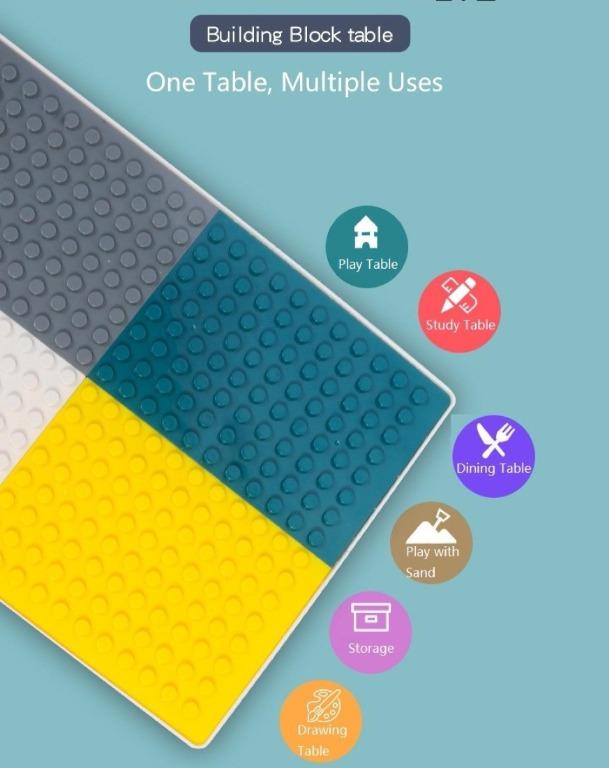 Multipurpose Children Kids Building Block Toy Table Chair Study Desk ...