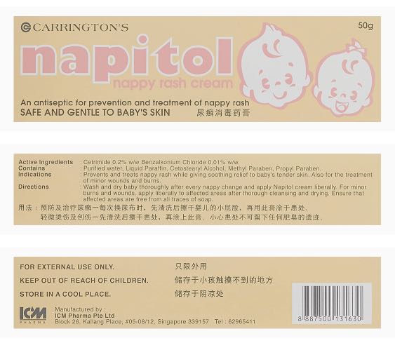 Napitol Nappy Rash Cream (50 grams), Babies & Kids, Bathing & Changing ...