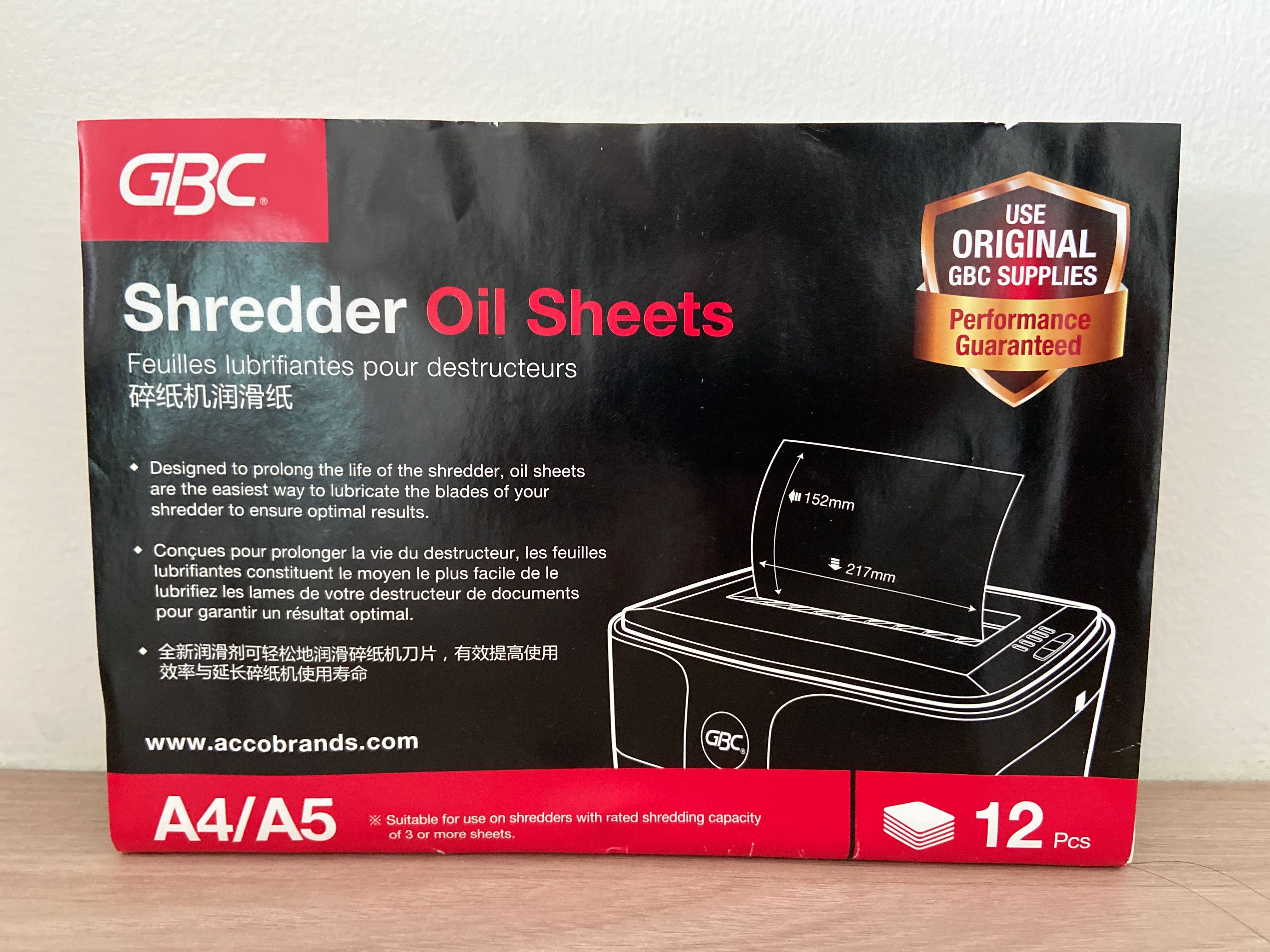 Paper Shredder Oil Sheets, Computers & Tech, Office & Business ...