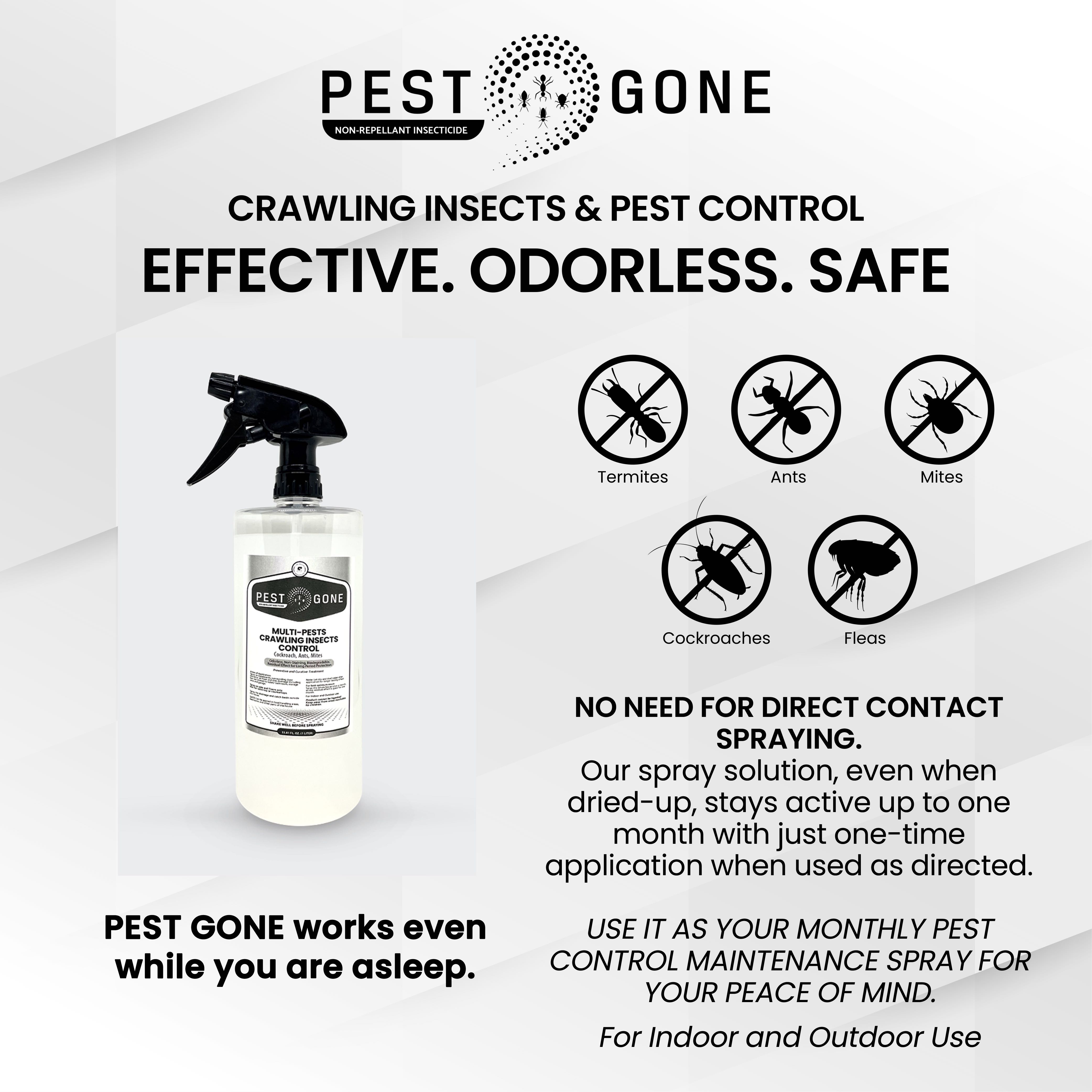 Pest Gone Anti- Cockroach, Ants, Crawling Insects Spray Solution ...