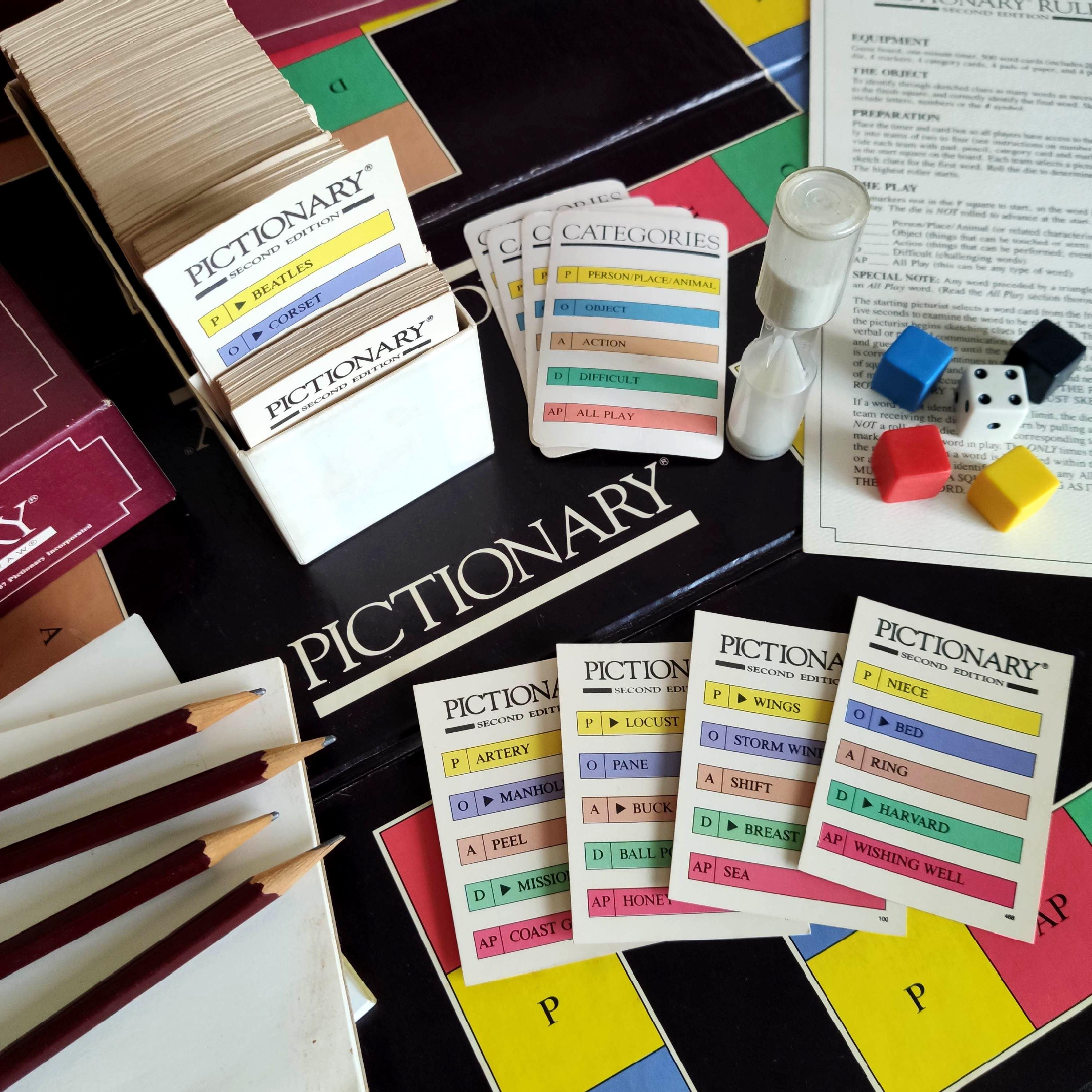 Pictionary second edition 2nd drawing board game vintage 80s 90s old ...