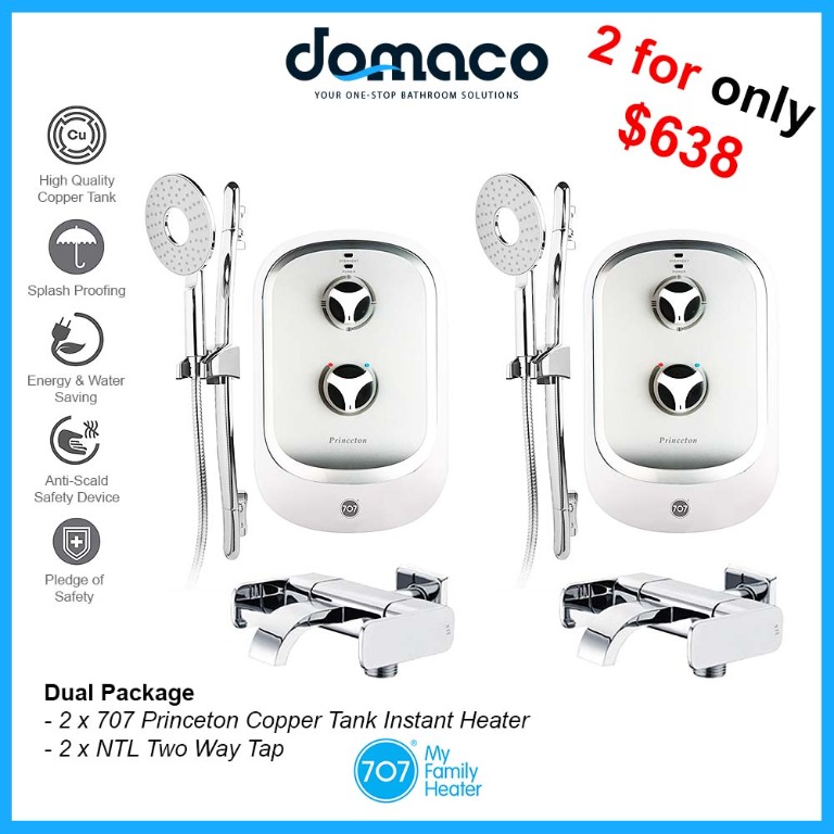 Premium 707 Princeton Instant Water Heater and Two Way Tap Package ...