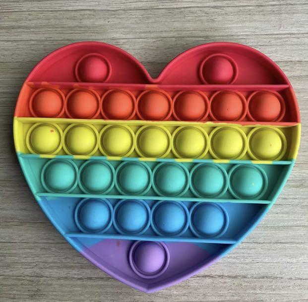 Rainbow Heart Pop It Fidget Toy., Hobbies & Toys, Toys & Games on Carousell
