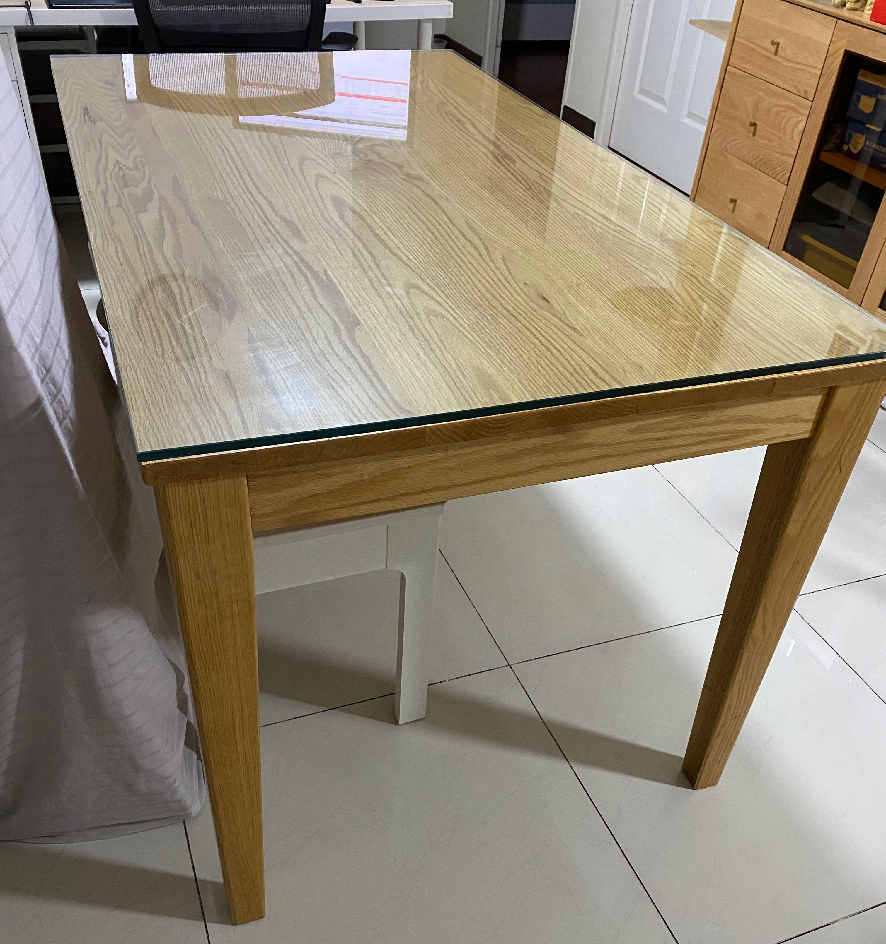 Free delivery Solid Oak wood dining table , Furniture & Home Living ...