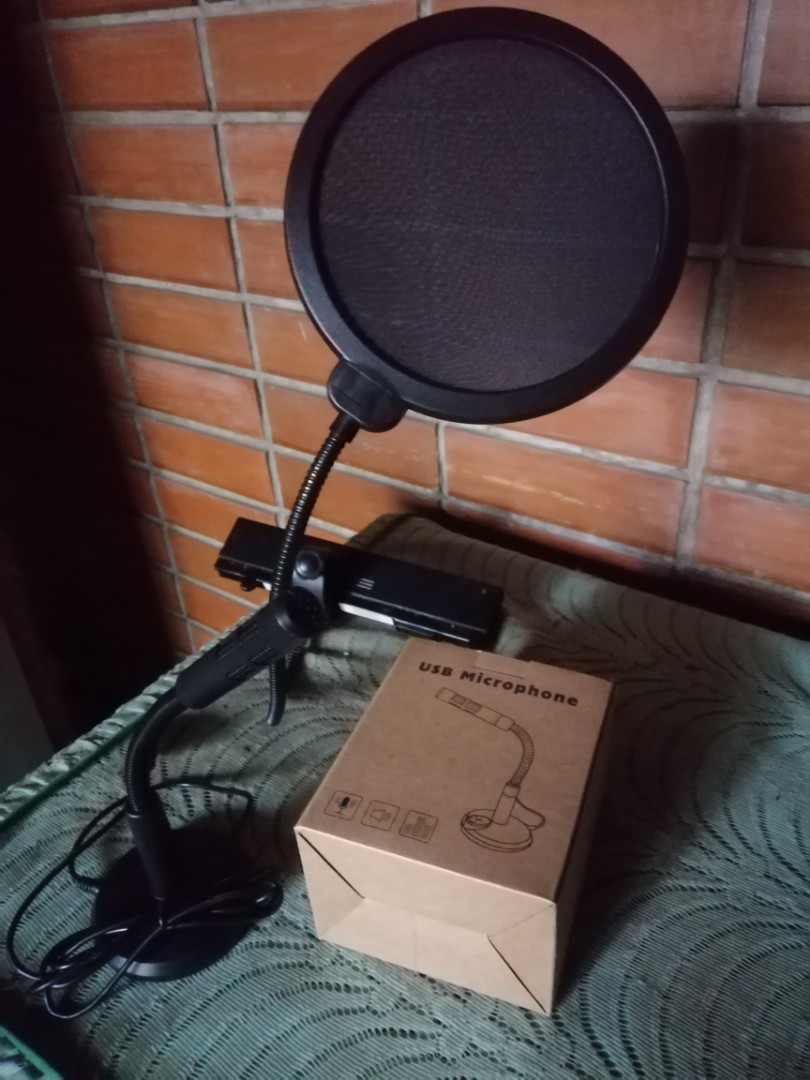 USB mic and pop filter, Audio, Microphones on Carousell