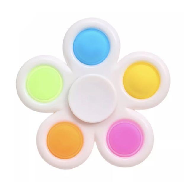 White Simple Dimple Pop It Fidget Spinner., Hobbies & Toys, Toys ...