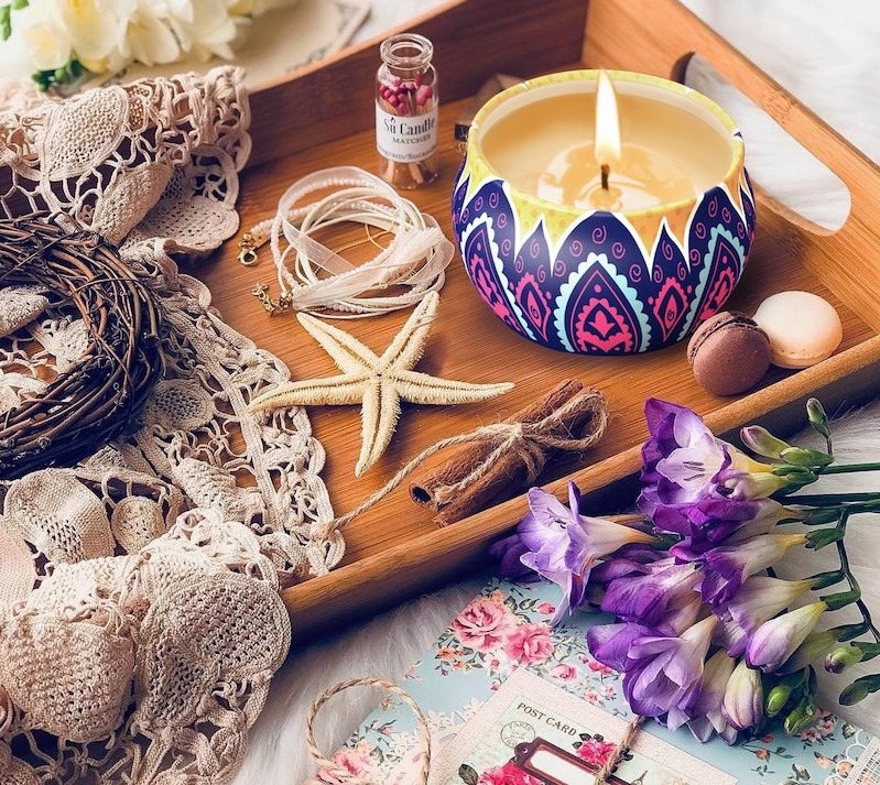 120G Standard Size Scented Candles, Portable Candle Travel Tin,100% ...