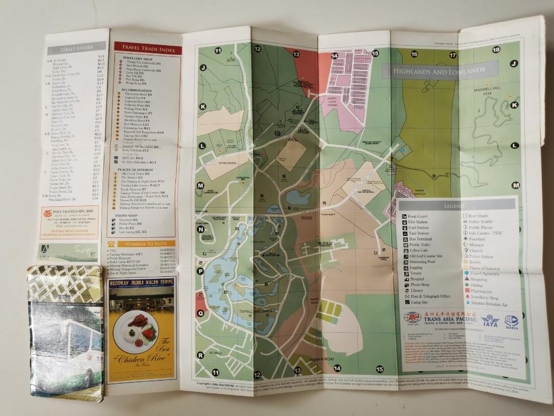 2006 Taiping Town Perak Pocket Map, Hobbies & Toys, Collectibles ...