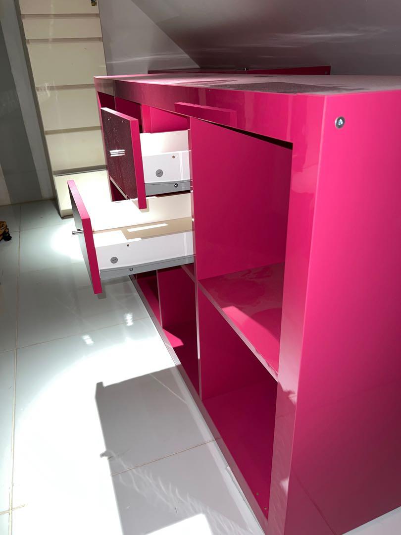 Hot pink shelves with drawer, Furniture & Home Living, Furniture ...