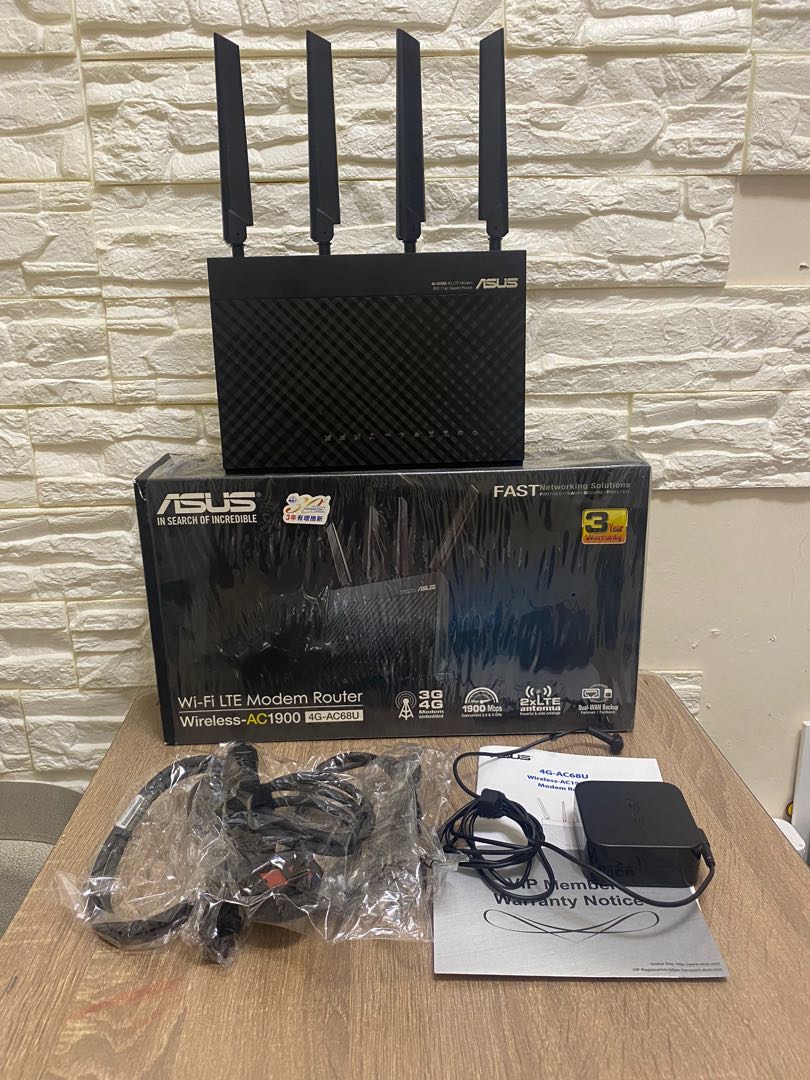 Asus Wireless-AC1900 4G-AC68U Wi-Fi LTE Modem Router, 電腦＆科技, 電腦周邊及配件 ...