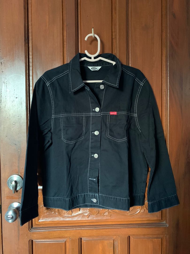 BAYO Black Denim Jacket, Women's Fashion, Coats, Jackets and Outerwear ...