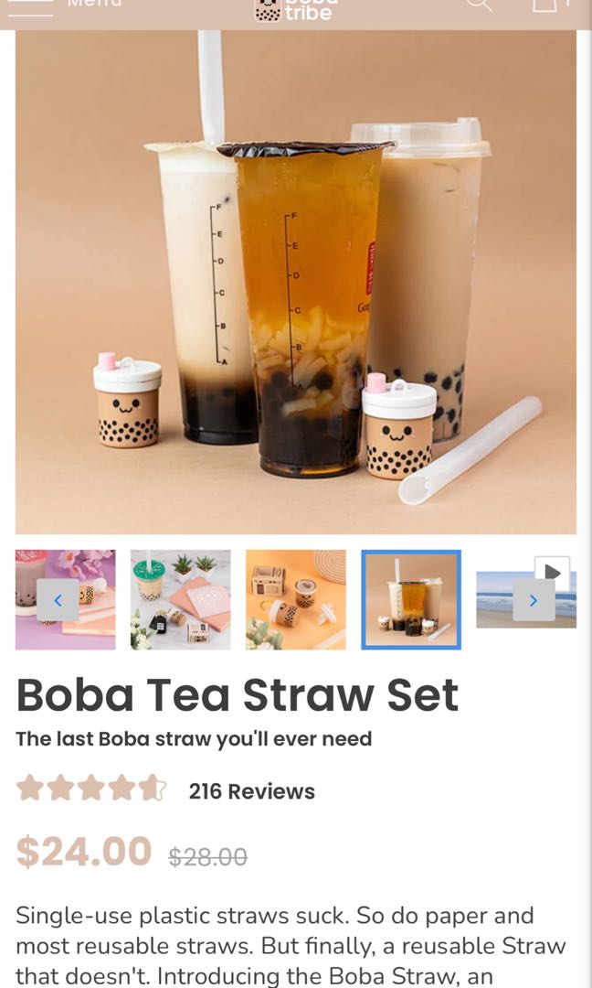 Boba tea straw set GO, Furniture & Home Living, Kitchenware & Tableware ...