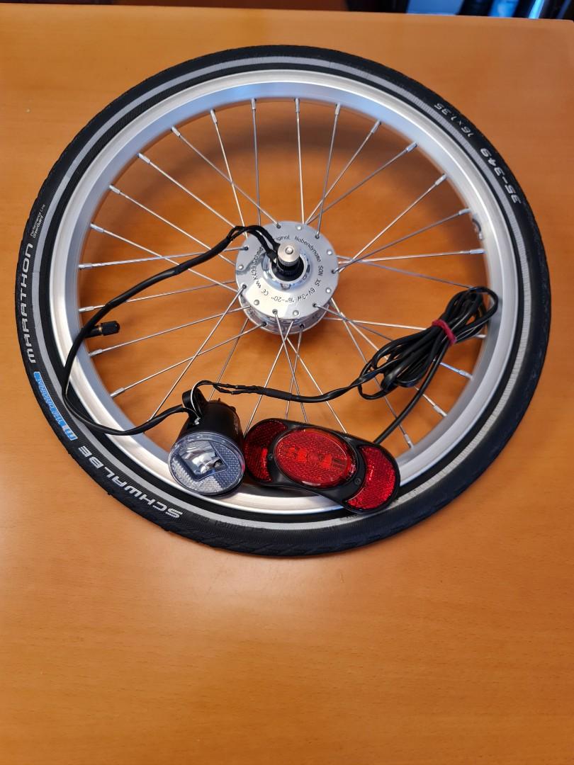 Brompton Front Dynamo Wheel with Front & Rear Lights, Sports Equipment ...