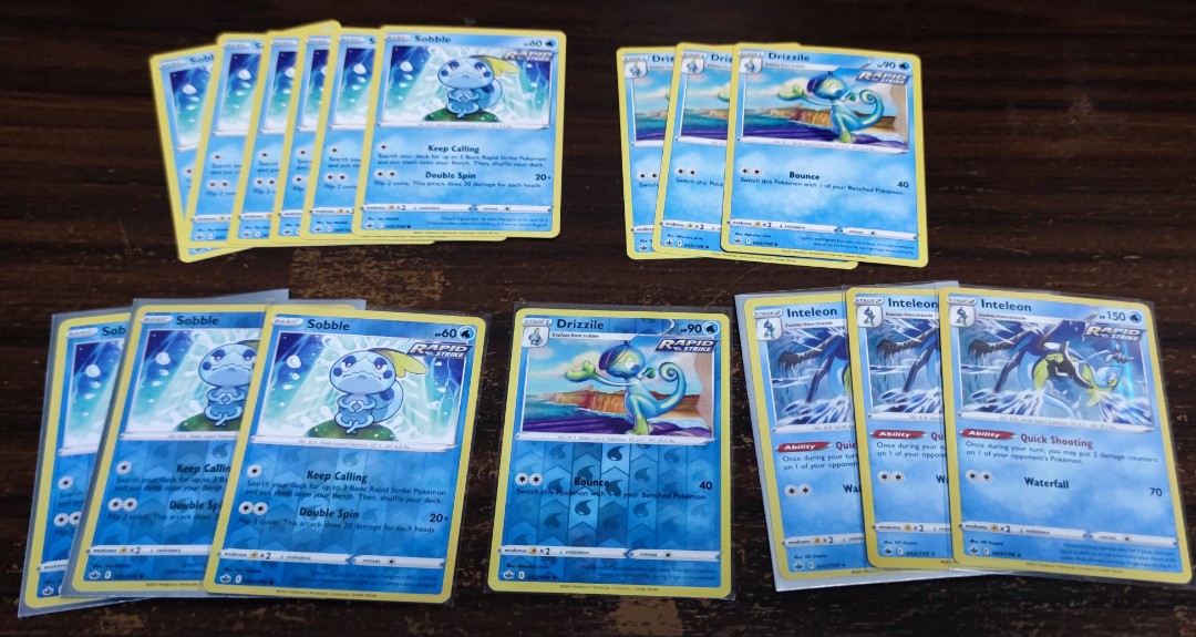 Chilling Reign Pokemon cards ptcg pokemon tcg Sobble Drizzile Inteleon ...