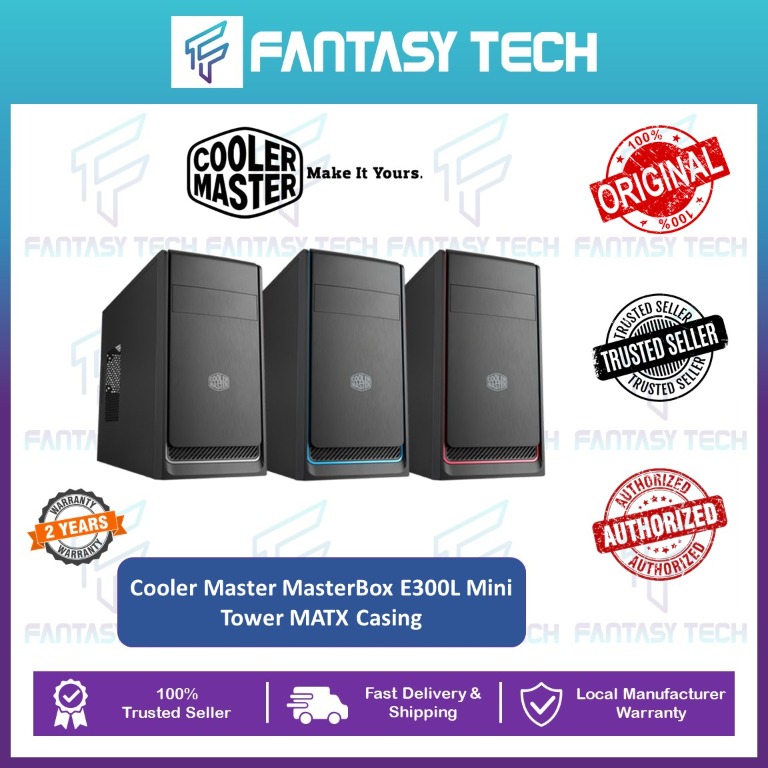 Cooler Master MasterBox E300L Mini Tower MATX Casing, Computers & Tech ...