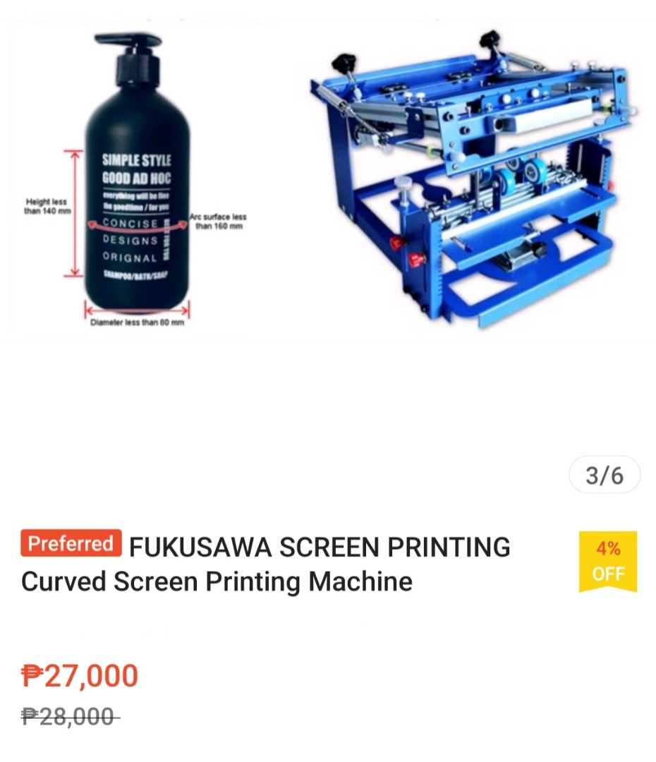 CURVED SCREEN PRINTING MACHINE - SILK SCREEN, Commercial & Industrial ...
