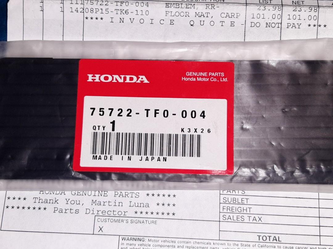 Honda Fit emblem, Car Parts & Accessories, Emblem, Sticker and Decals ...