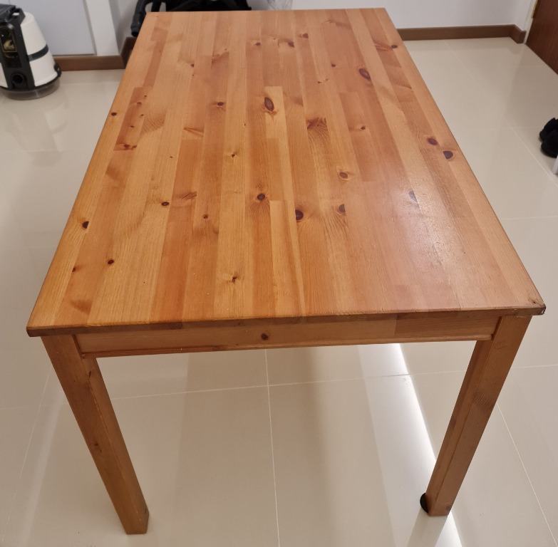 Ikea Pine Wood Table & Chairs, Furniture & Home Living, Furniture ...