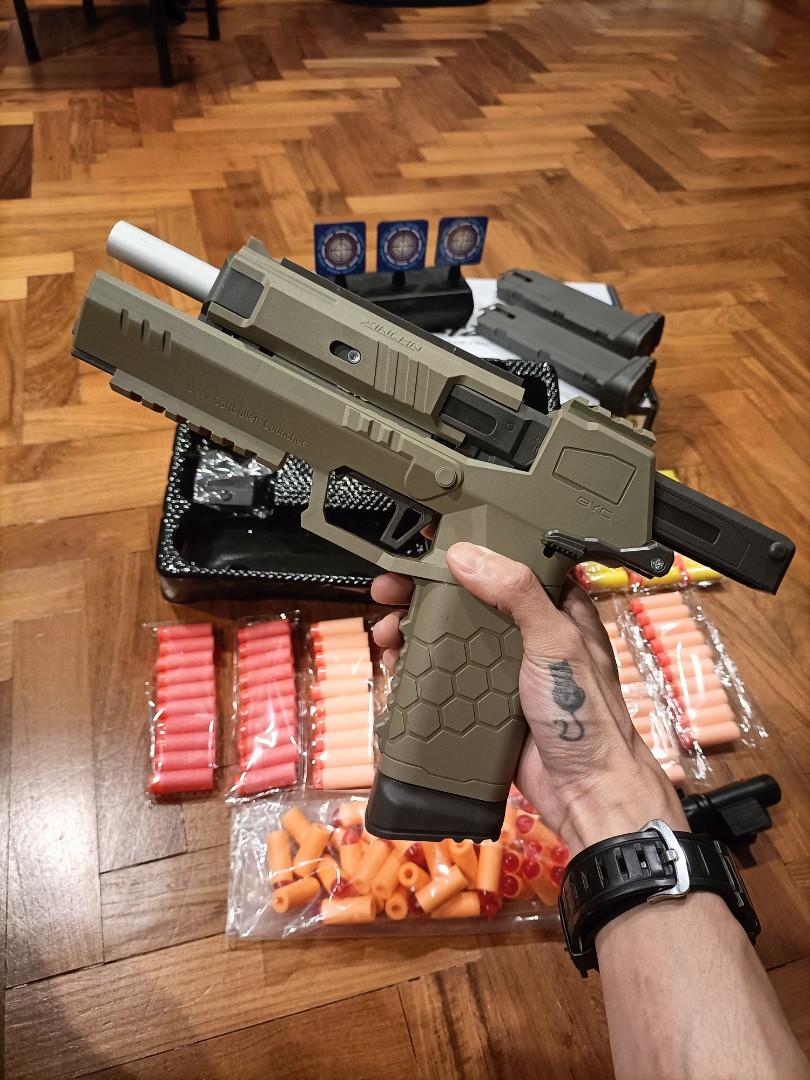 Lizzy GECKO 2.0 slide lock OD Green Blaster Set, Hobbies & Toys, Toys ...