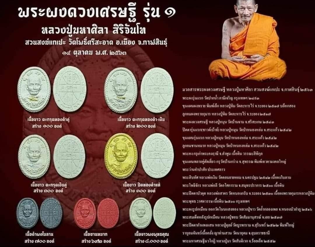 LP Maha Sila, LP Sila, Duang Setthi, Rubber and Metal blocks available ...