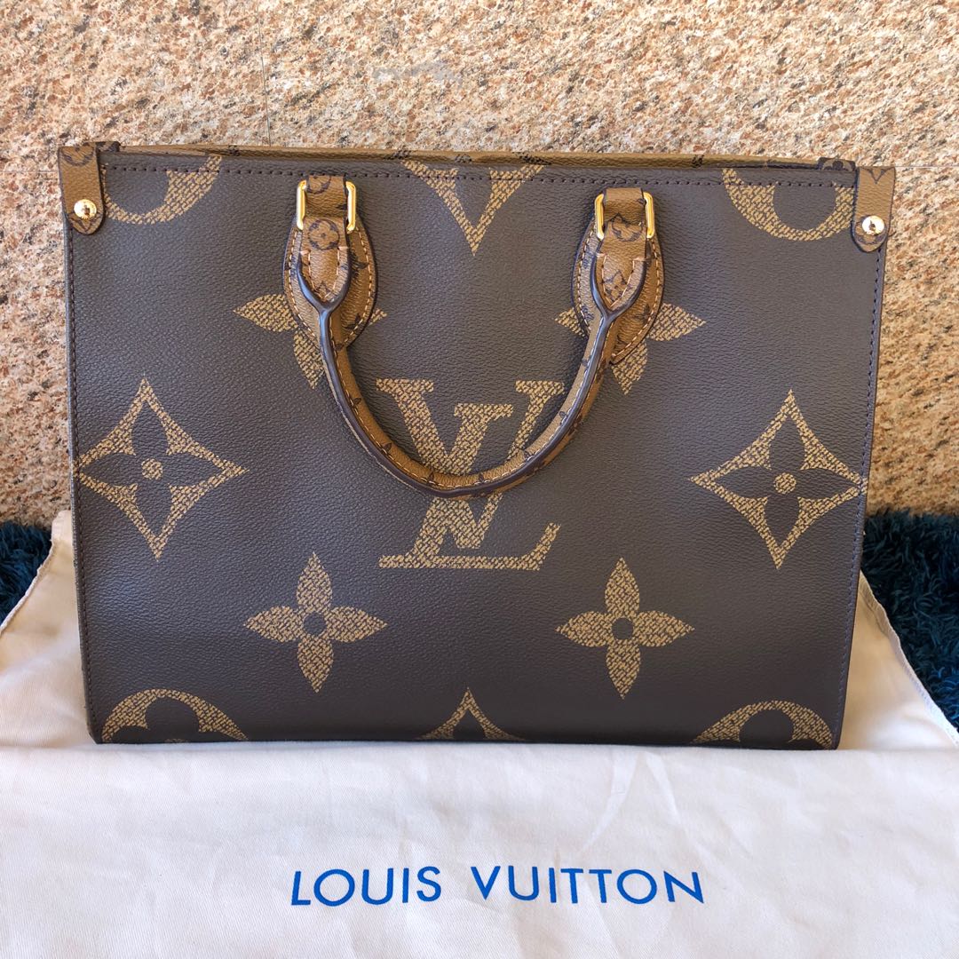 LV On the Go MM in Reverse Monogram, Luxury, Bags & Wallets on Carousell