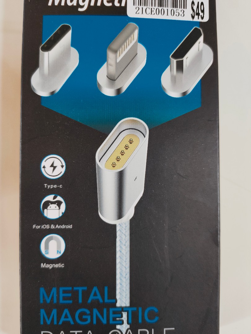 New magnetic attachment USB cable with USB Type C , micro USB, and ...