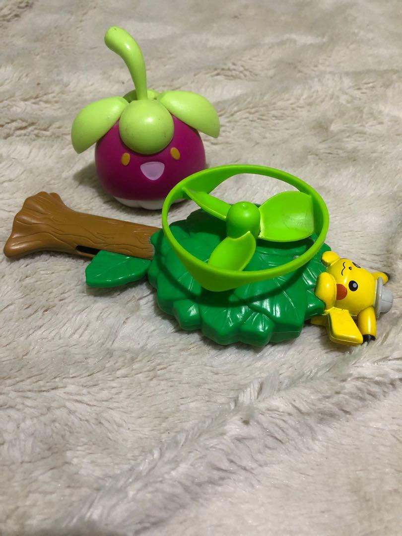 Pikachu manual rotating grip fan and a pokemon figure, Hobbies & Toys ...