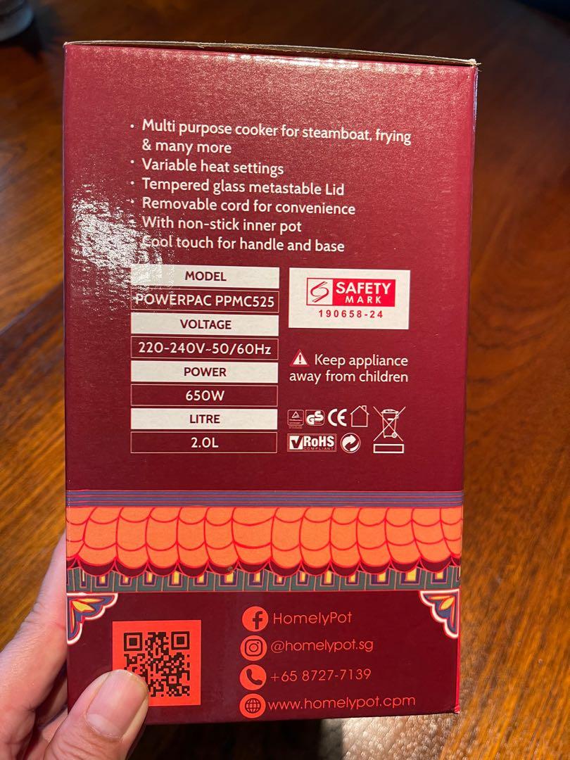 PowerPac Mini Electric Hot Pot 2l capacity 650W, TV & Home Appliances ...