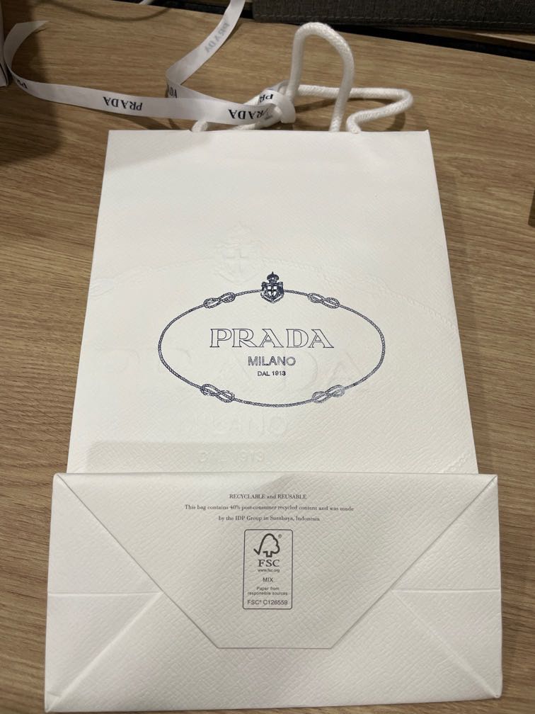 Prada paper bag, Luxury, Bags & Wallets on Carousell