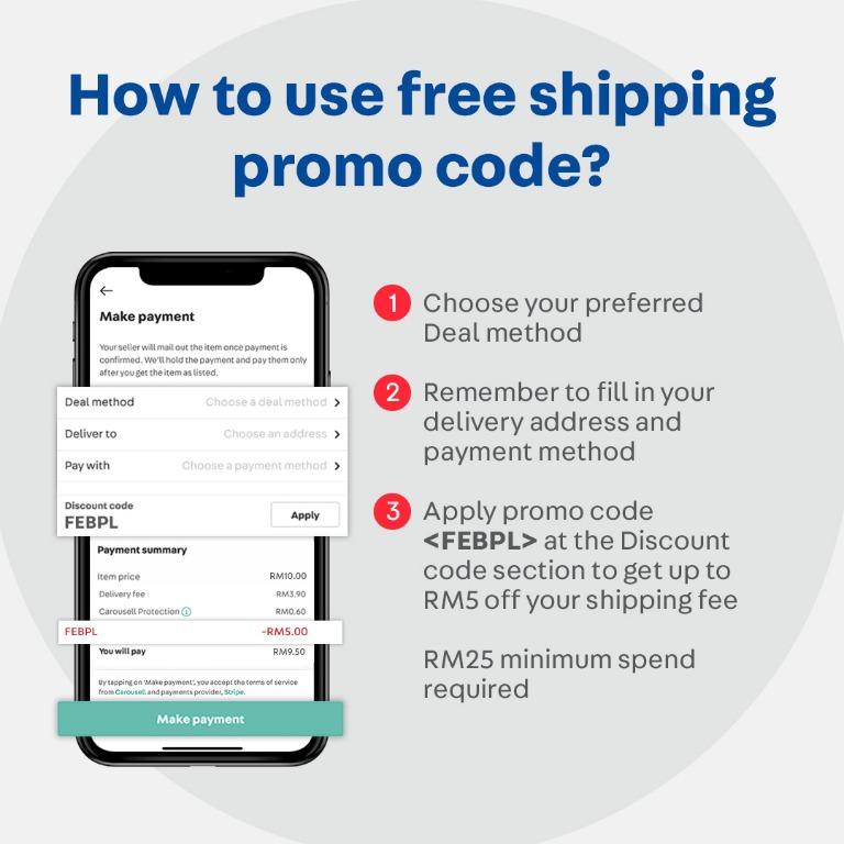 Redeem your free shipping promo code!, Community on Carousell