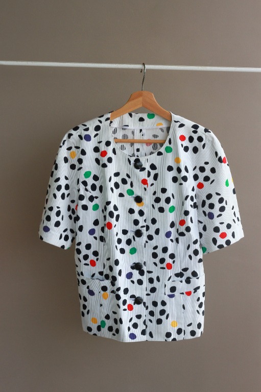 Retro Dalmatian Jacket, Women's Fashion, Coats, Jackets and Outerwear ...