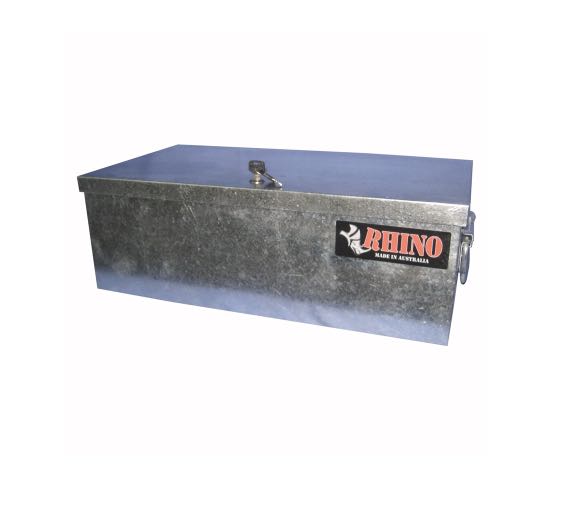 Rhino 465 x 282 x 193mm Galvanised Tool Box Shoebox Safe Coin Money Box ...