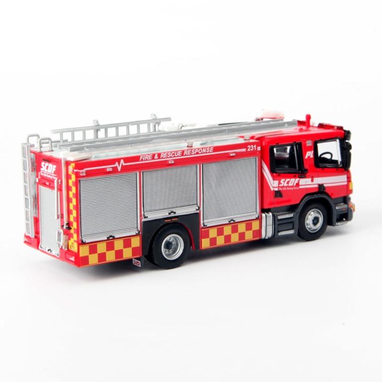 Singapore Civil Defence Force (SCDF) SCANIA Pump Ladder (XE677L) Model (1:76), Hobbies & Toys ...