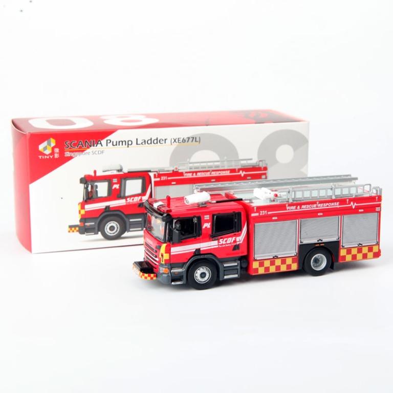 Singapore Civil Defence Force (SCDF) SCANIA Pump Ladder (XE677L) Model (1:76), Hobbies & Toys ...