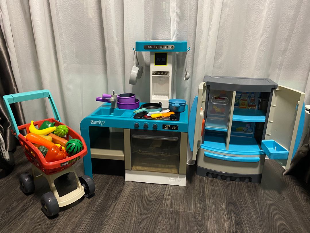 Smoby Tefal Cheftronic kitchen set with Just like Home Fridge, Hobbies ...
