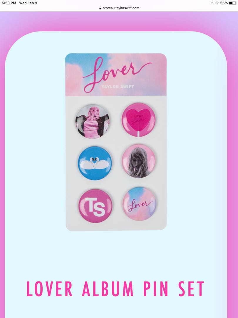 Taylor Swift Lover Pin Set, Hobbies & Toys, Music & Media, CDs & DVDs ...