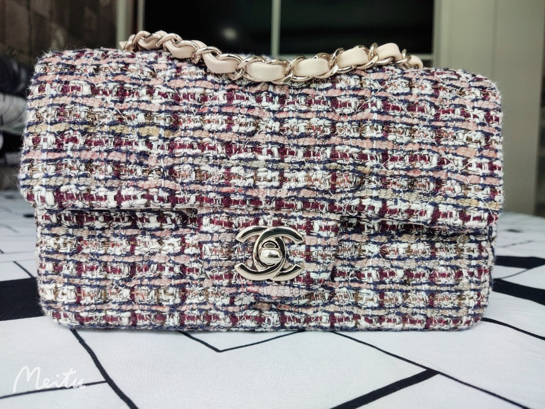 Tweed Quilted Flap Bag, Luxury, Bags & Wallets on Carousell