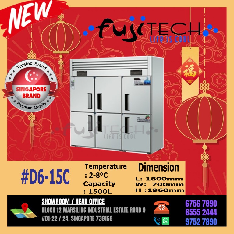 Upright Steel 6 Door Up Down Chiller, Static, Top Compressor[Fujitech ...