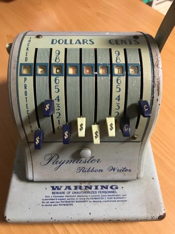 Antique Cheque Printer, Computers & Tech, Office & Business Technology ...