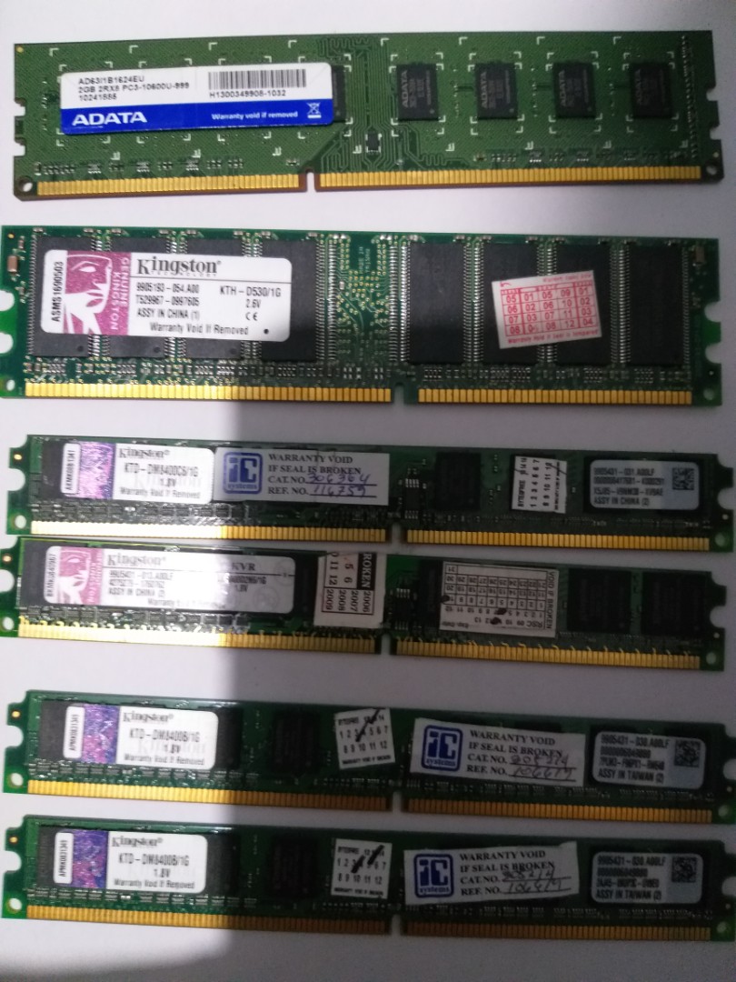 Assorted Desktop RAM, Computers & Tech, Parts & Accessories, Other ...
