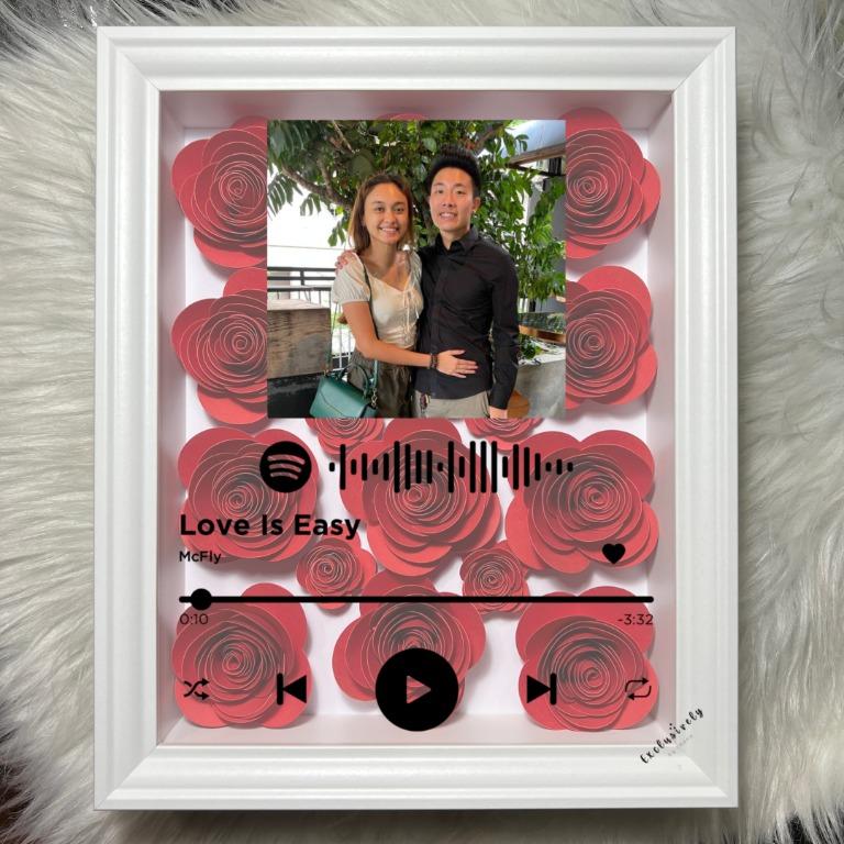 Frames Visual Arts Custom spotify/Apple rose origami shadow box etna.com.pe