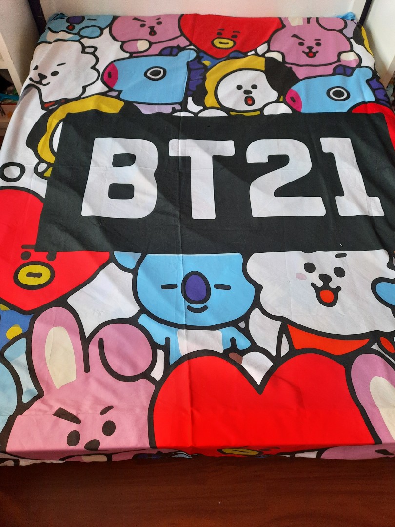BT21 BTS blanket bed cover or bedsheet RM Jin Suga Jhope Jimin V ...