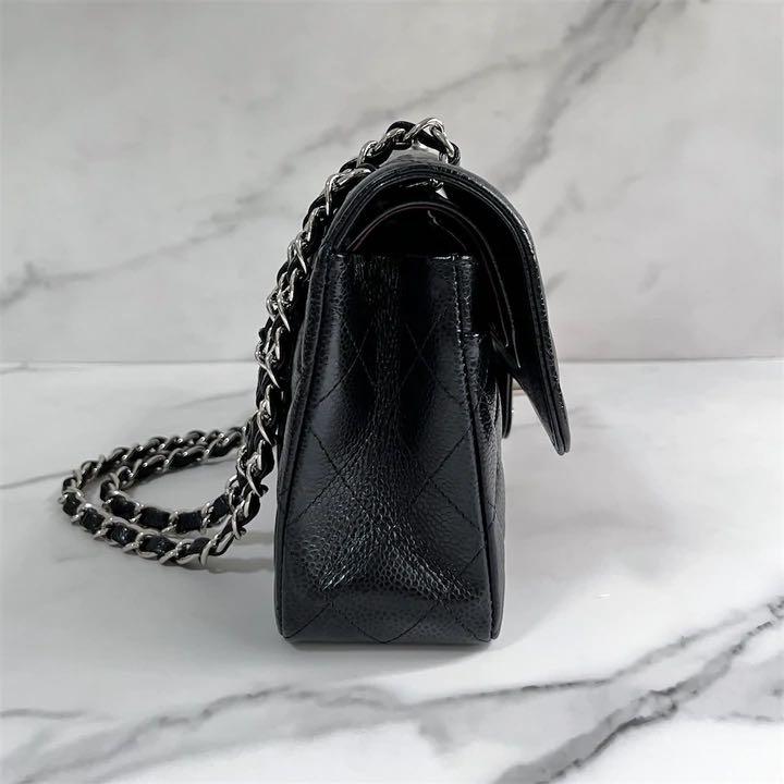Chanel Small Classic Flap CF in Black Caviar SHW, Luxury, Bags ...