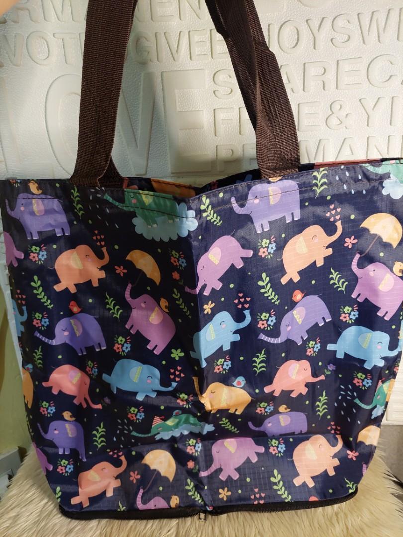 Foldable Eco Bag with zipper (nylon) - animals, Women's Fashion, Bags ...