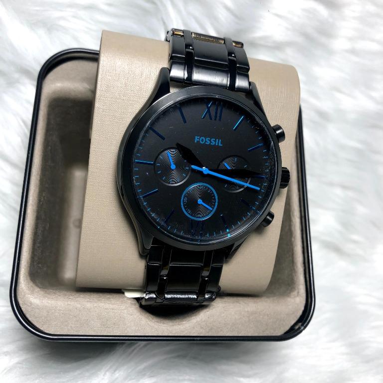 Fossil Fenmore Midsize Multifunction Black Stainless Steel Watch, Men's ...